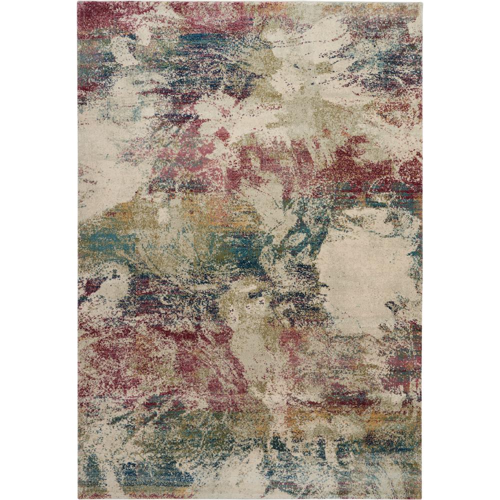 Nourison Fusion Shag Cream/Multi-Color 7 ft. 10 in. x 10 ft. 6 in. Low ...