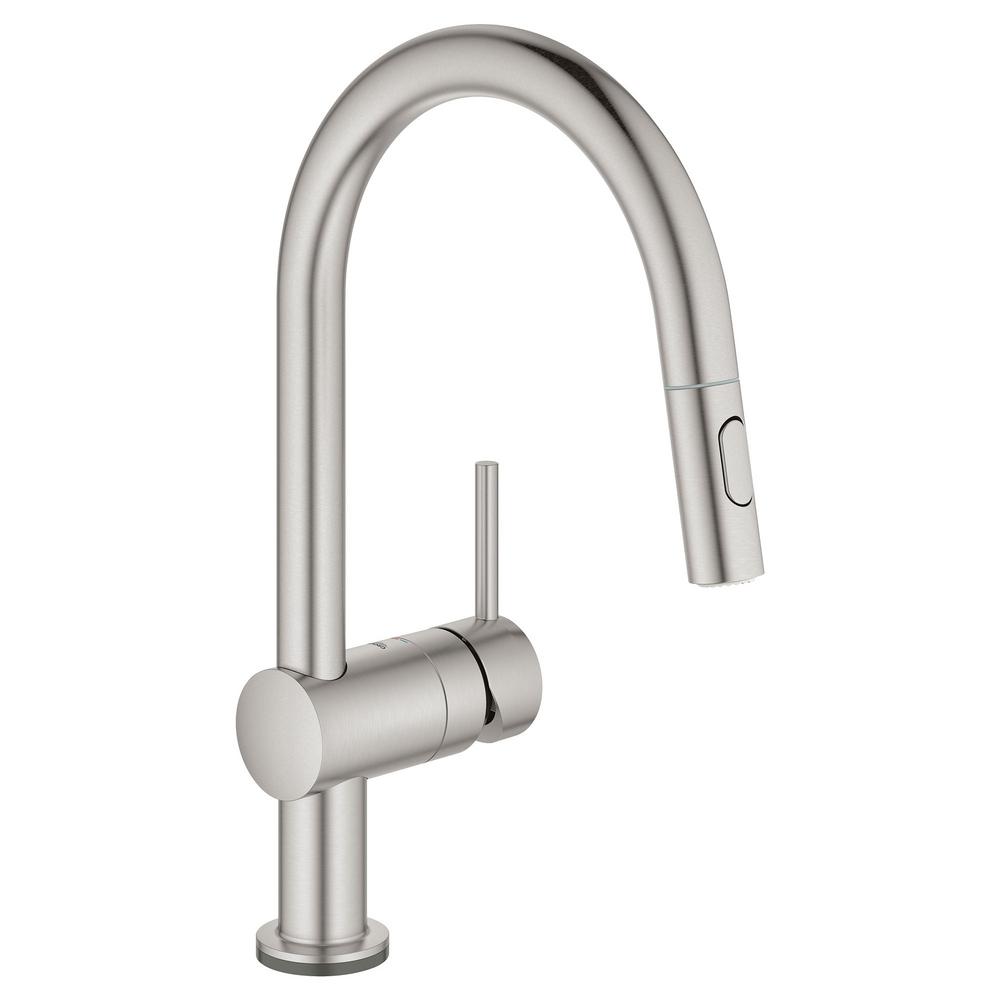 GROHE Minta Single-Handle Touch Dual Spray Pull-Out Sprayer Kitchen ...
