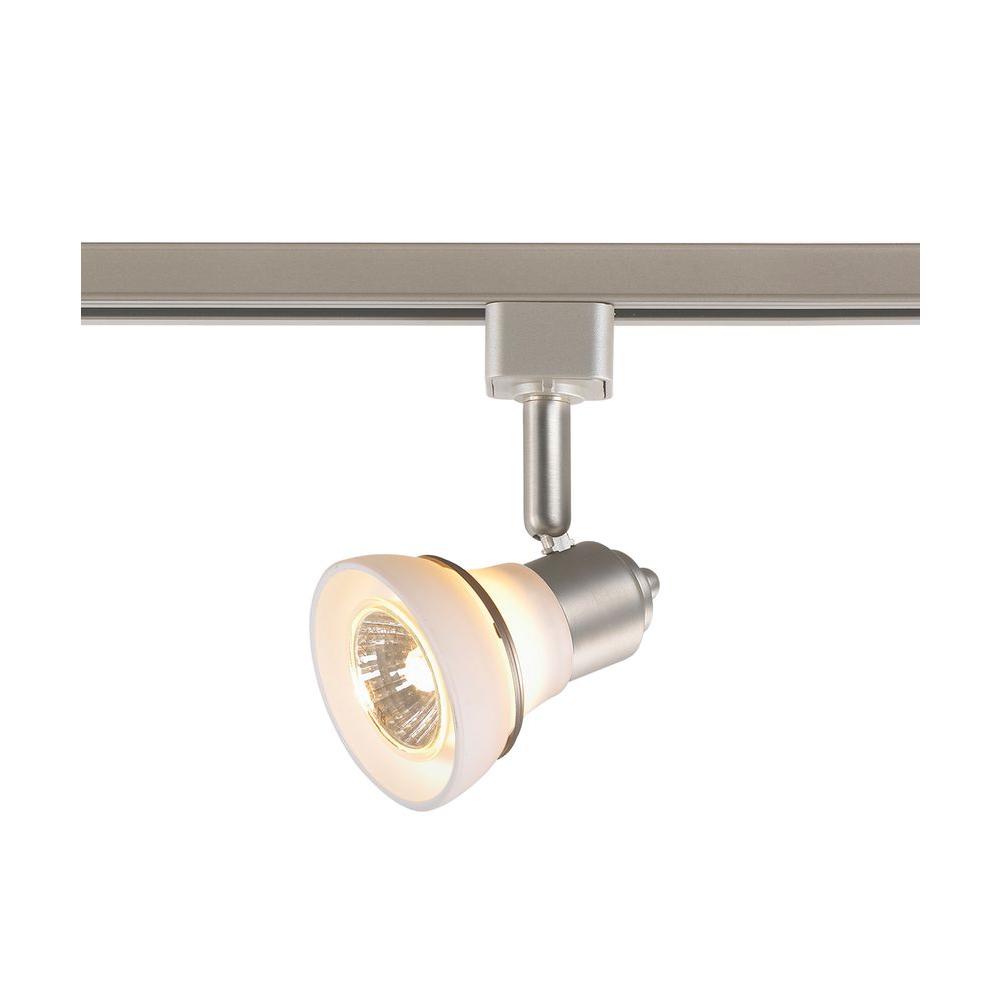 Commercial Electric 1-Light White Glass Linear Track Lighting Head ...