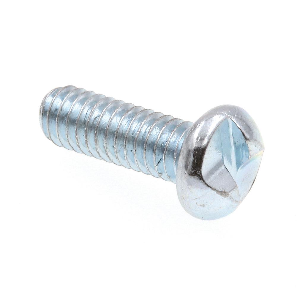 #8-32 x 1/2 in. Zinc Plated Steel One-Way Round Head Machine Screws ...