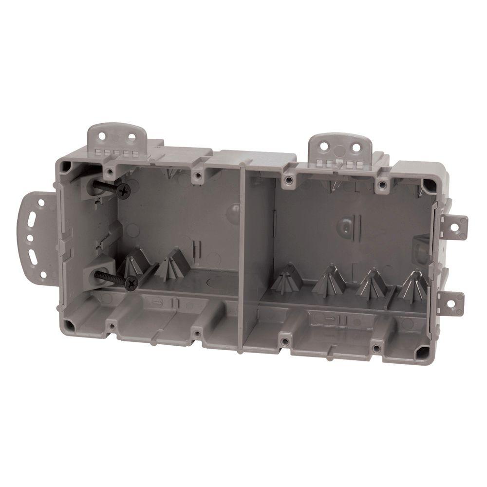 Madison Electric Products Smart Box 4-Gang Multi-Mount Adjustable Depth ... Madison Electric Products Smart Box 4-Gang Multi-Mount Adjustable Depth ...