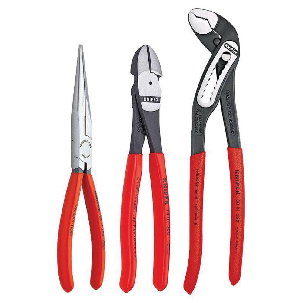 KNIPEX 3-Piece Forged Steel Universal Pliers Set with Alligator Pliers ...