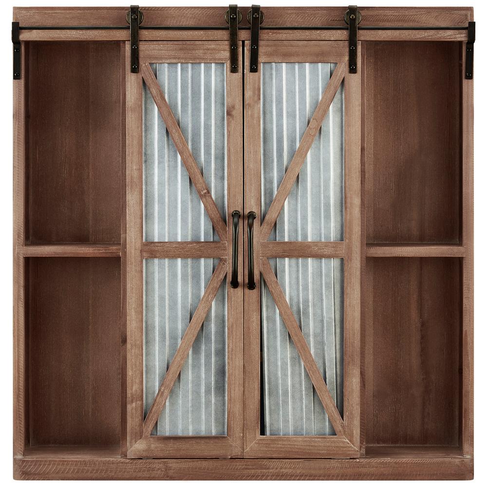 FirsTime & Co. Rustic Brown Westerly Farmhouse Barn Door Accent Cabinet ...