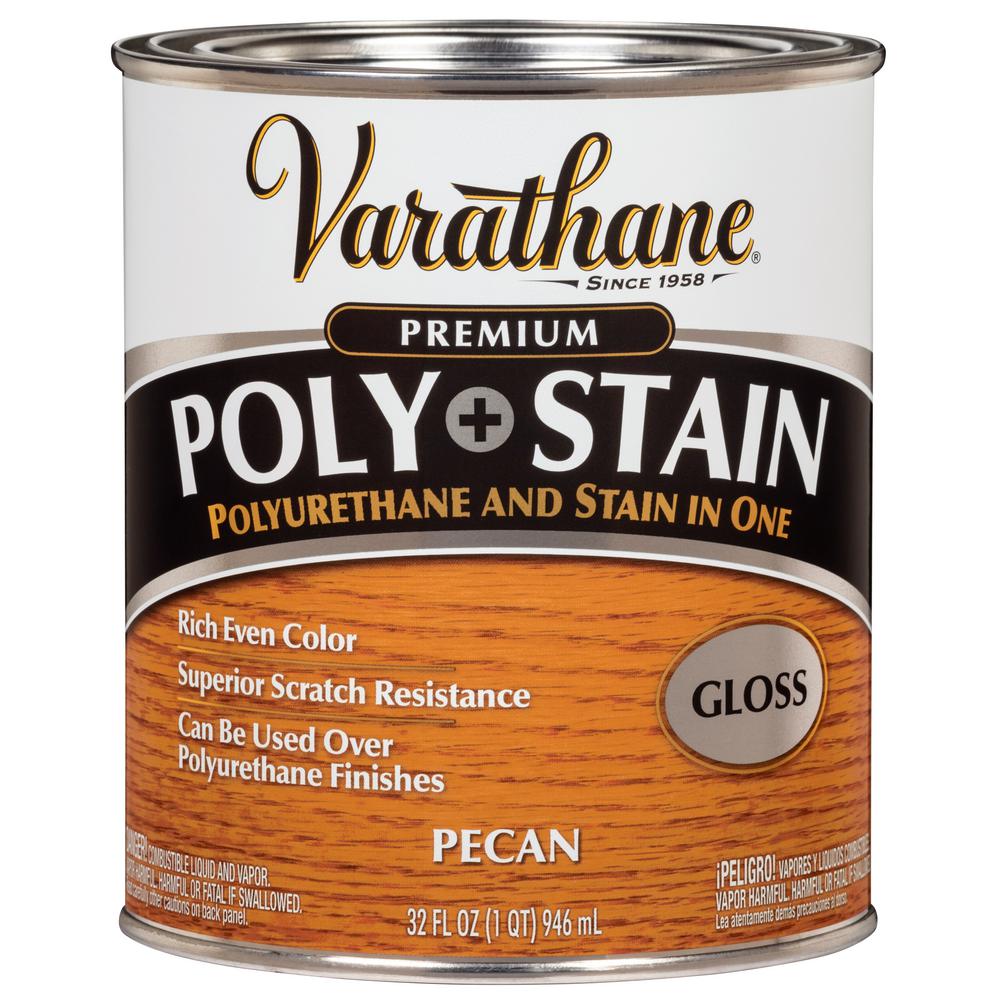 Varathane 1 qt. Pecan Gloss Oil-Based Interior Polyurethane and Stain ...