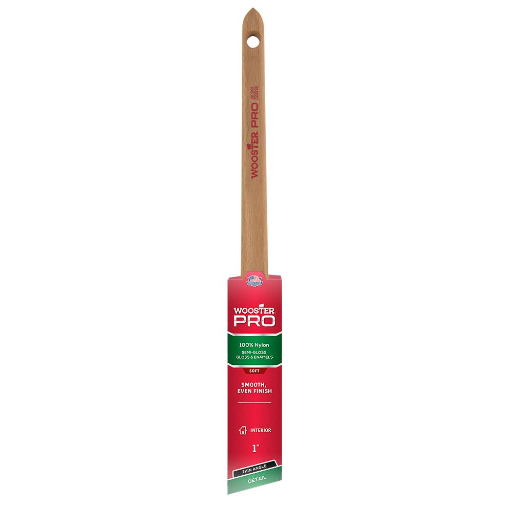 Wooster 1 in. Pro Nylon Thin Angle Sash Brush-0H21270010 - The Home Depot