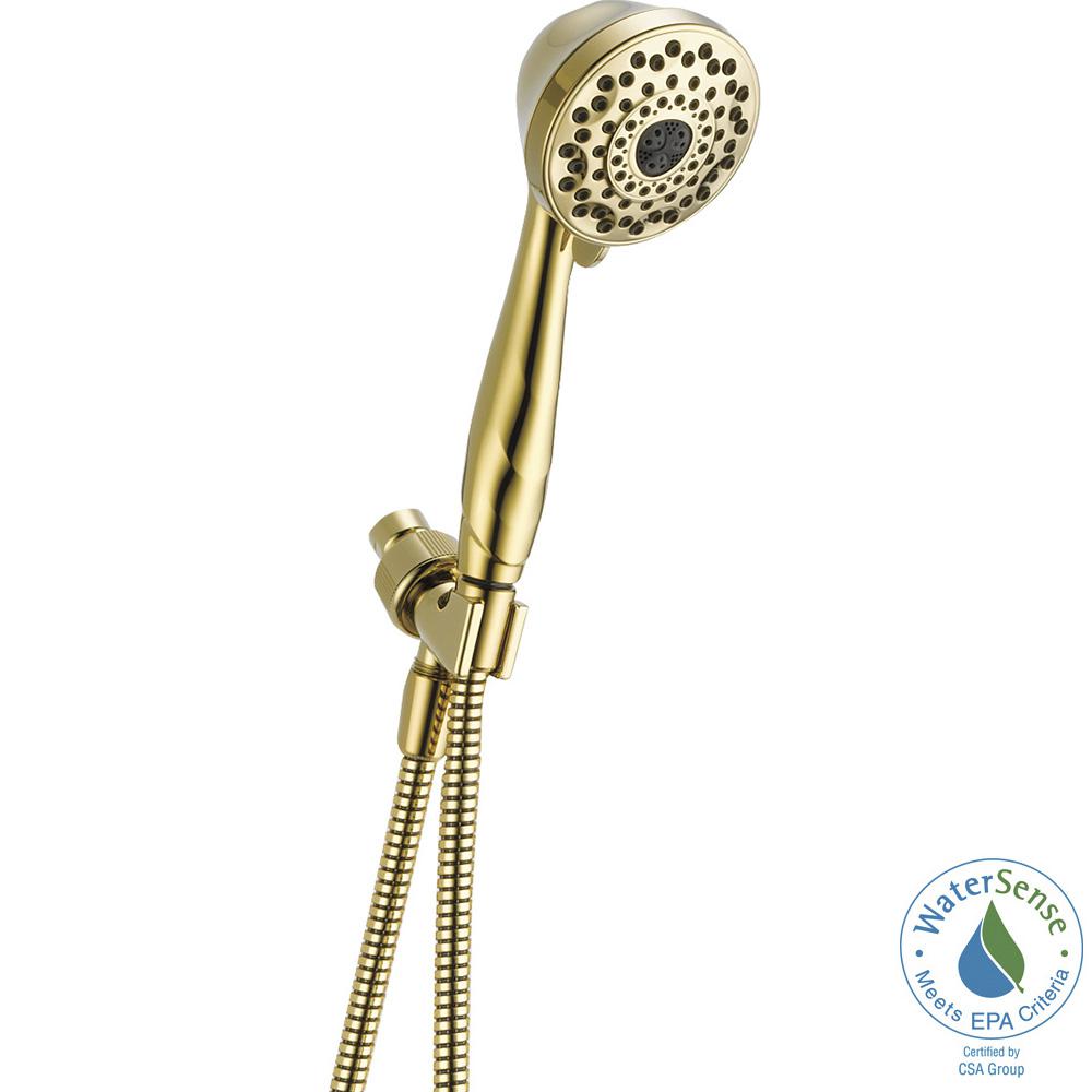 Delta 7-Spray Hand Shower with Pause in Polished Brass-59346-PB-PK ...