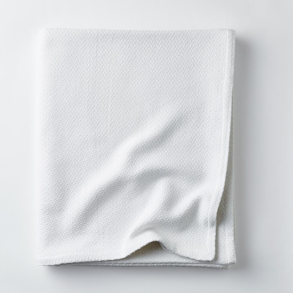 The Company Store Organic Cotton White Solid Woven Throw Blanket 85021 ...