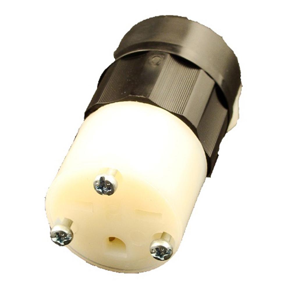 Leviton 15 Amp 250-Volt Straight Blade Grounding Connector, Black/White ...