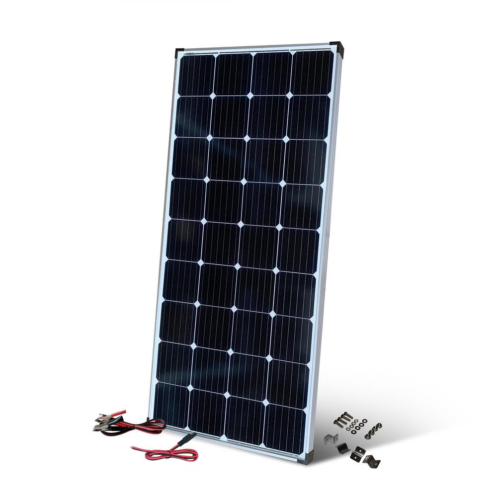 NATURE POWER 200-Watt 12-Volt Monocrystalline Solar Panel for Camper ...