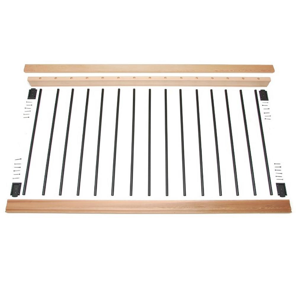 Vista 36 in. x 6 ft. Traditional Cedar Level Rail Kit with Round ...