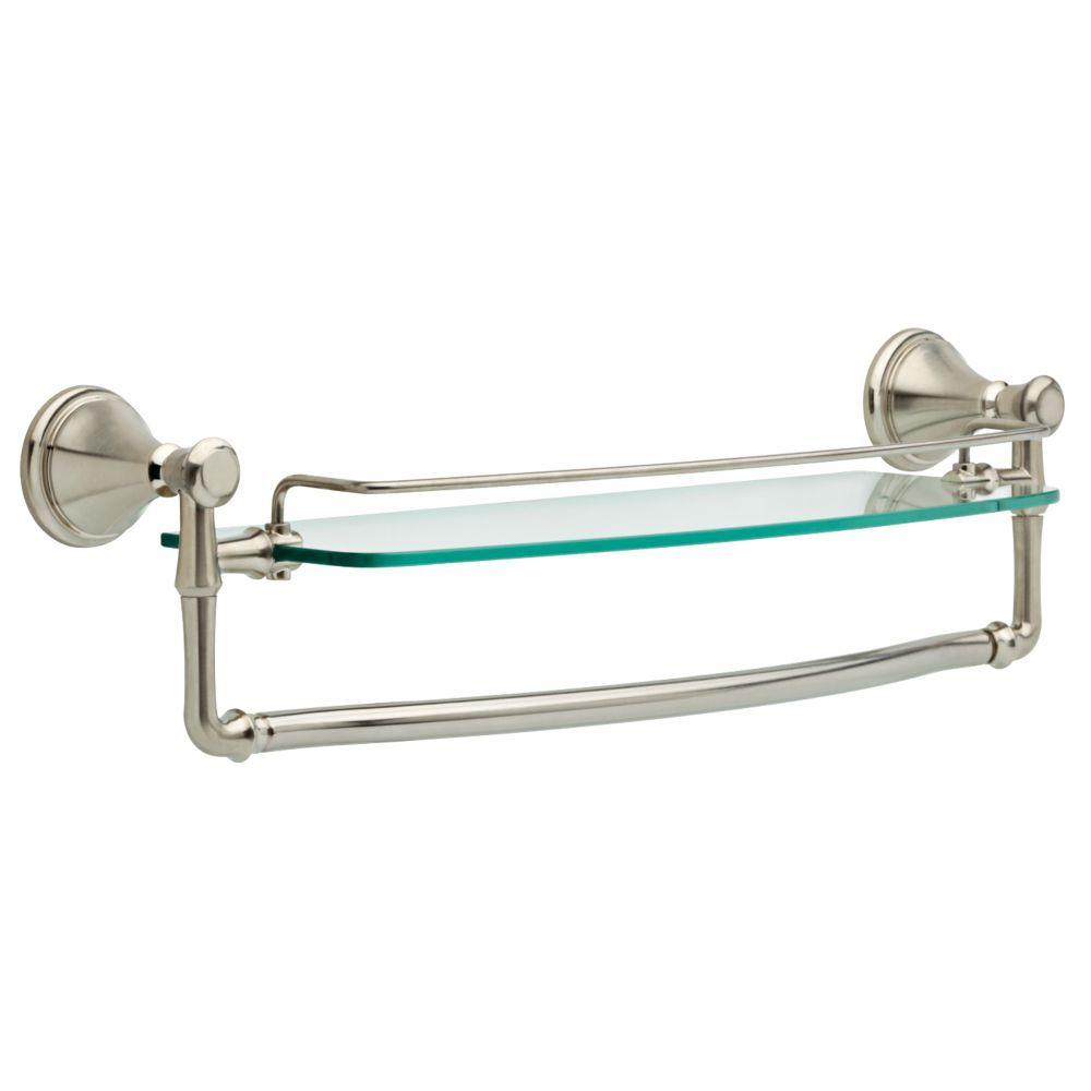 Delta Cassidy 18 In Glass Bathroom Shelf With Towel Bar In Stainless Delta Cassidy 18 In Glass Bathroom Shelf With Towel Bar In Stainless