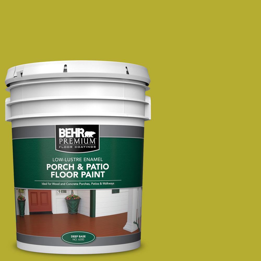 BEHR Premium 5 gal. #P340-6 Green Neon Low-Lustre Enamel Interior ...