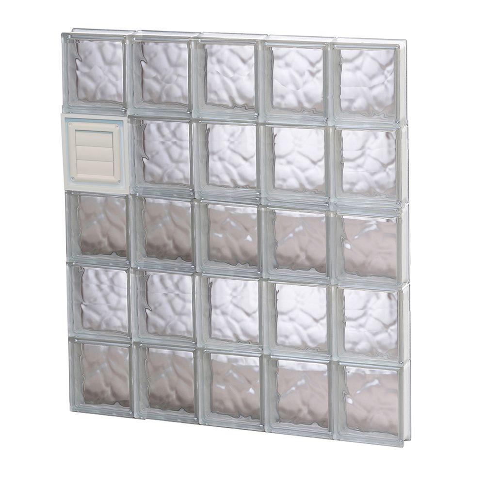 Clearly Secure 28.75 in. x 38.75 in. x 3.125 in. Frameless Wave Pattern ...