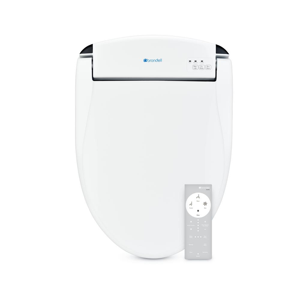 Brondell Swash Electric Bidet Seat for Elongated Toilets in White-DS725 ...