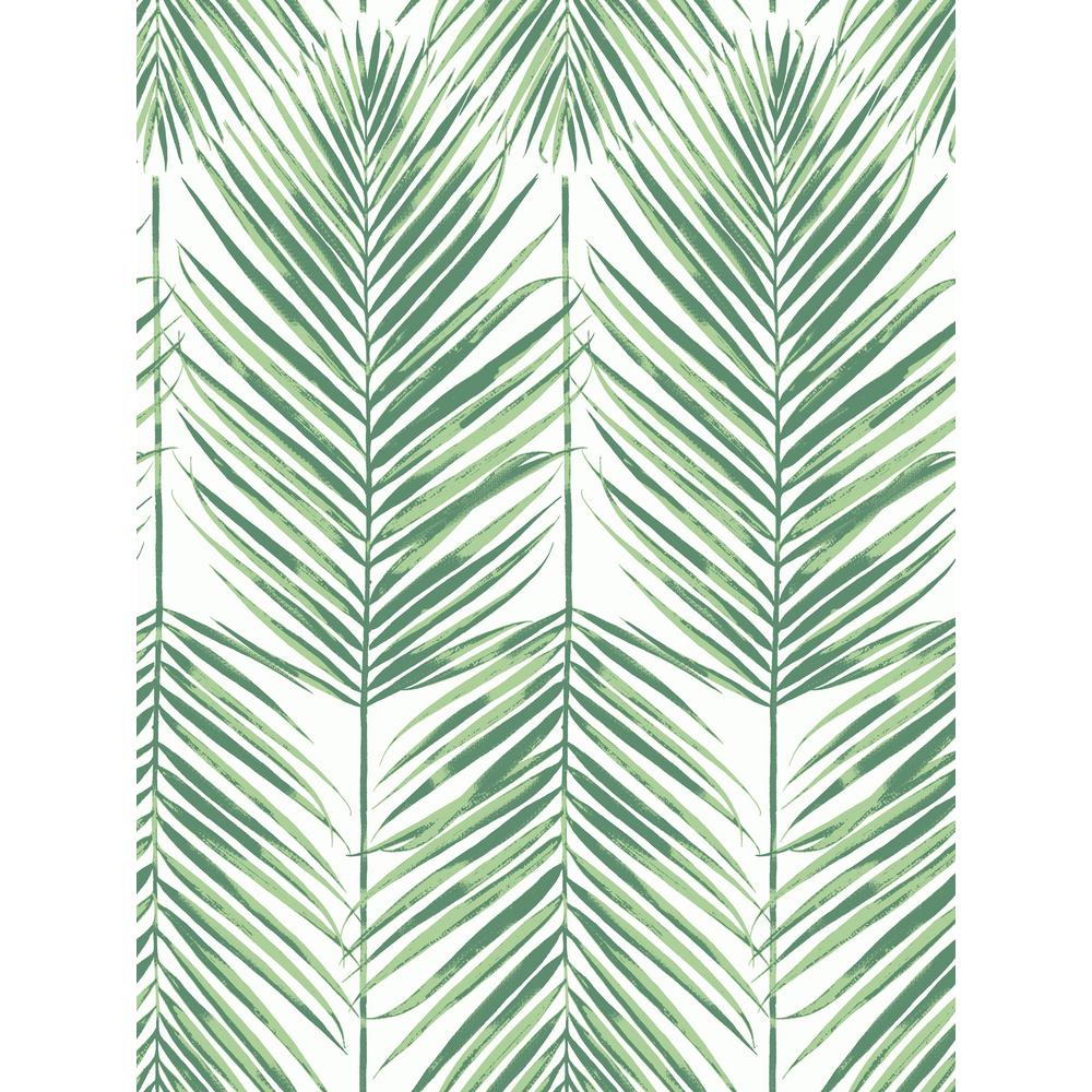 Seabrook Designs Paradise Tropic Green Palm Leaf Wallpaper Mb30014 The Home Depot