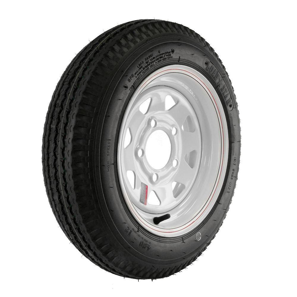 Martin Wheel 480-12 Load Range C 5-Hole Custom Spoke Trailer Tire and ...