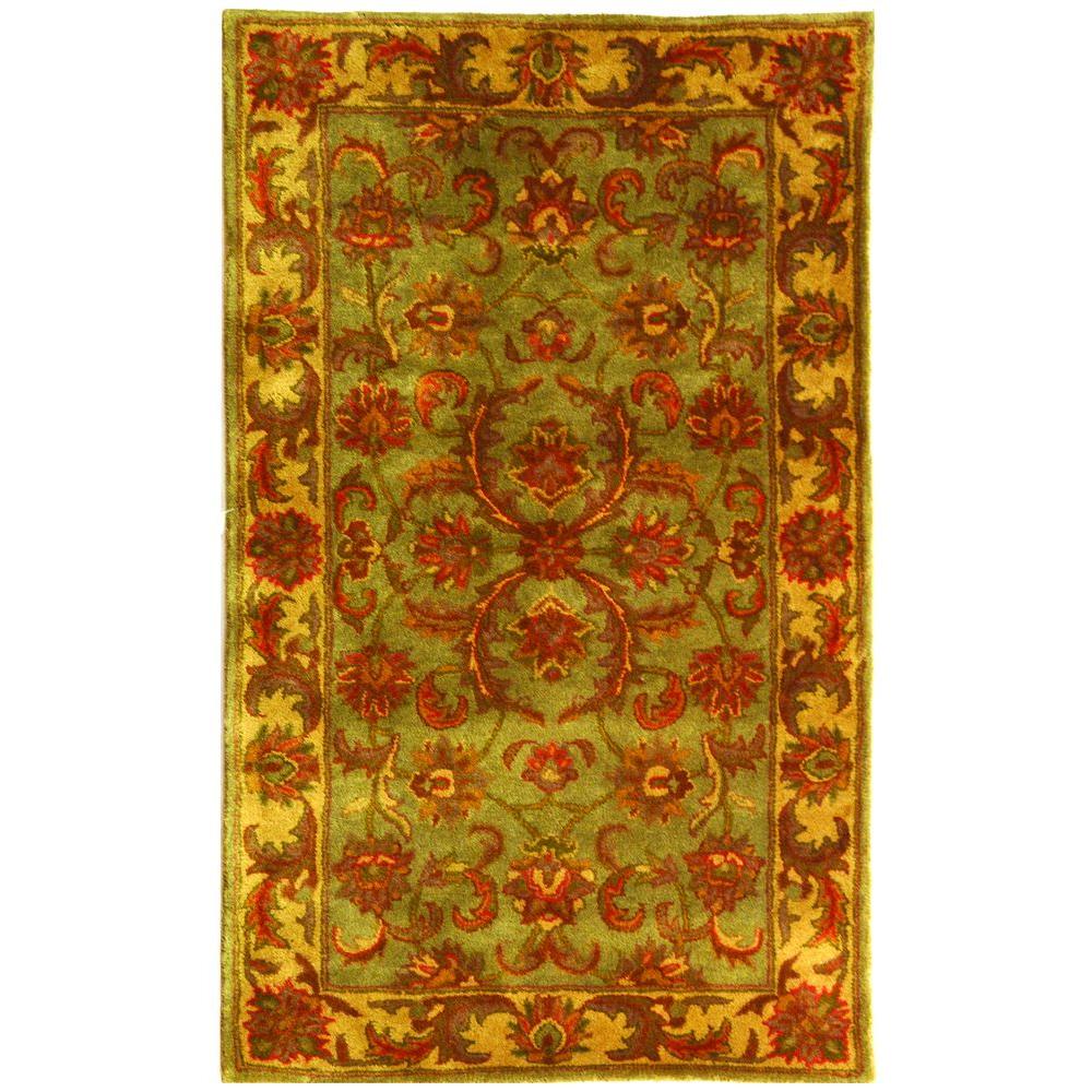 Safavieh Heritage Green/Gold 3 ft. x 5 ft. Area Rug-HG811A-3 - The Home ...