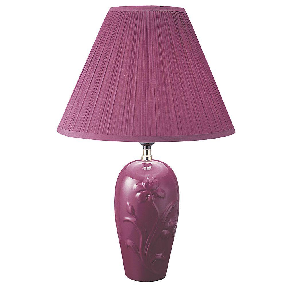 ORE International 26 in. Ceramic Burgundy Table Lamp-6119BG - The Home ...