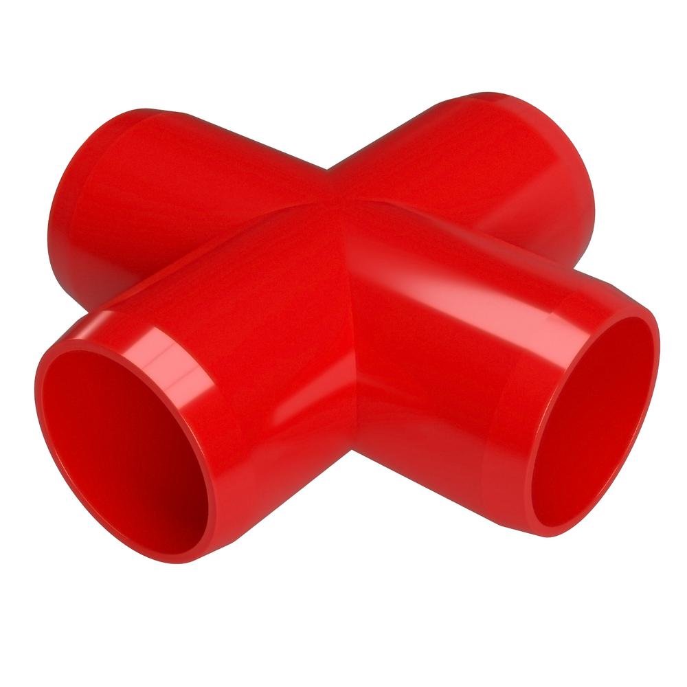 Formufit 1 1 4 In Furniture Grade PVC Cross In Red 4 Pack F114CRX RD