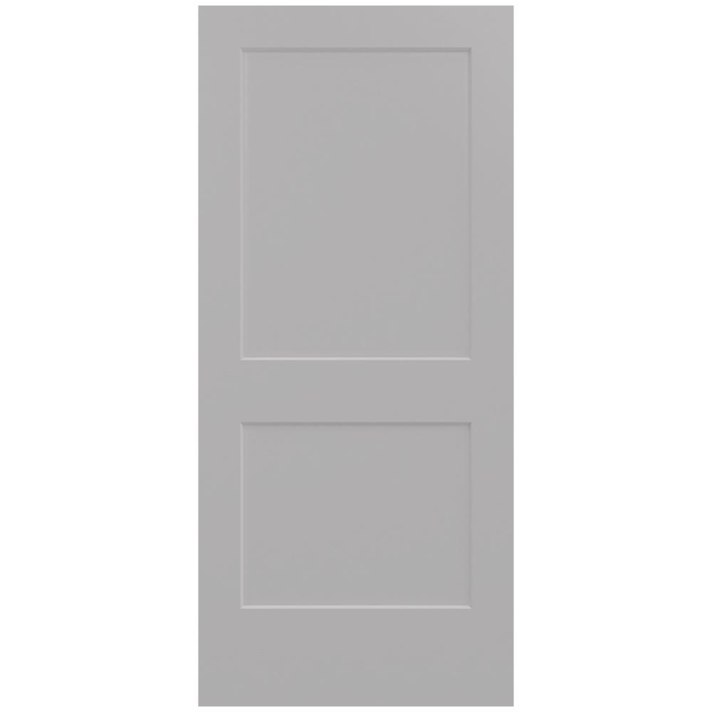 JELD-WEN 36 in. x 80 in. Monroe Driftwood Painted Smooth Solid Core ...