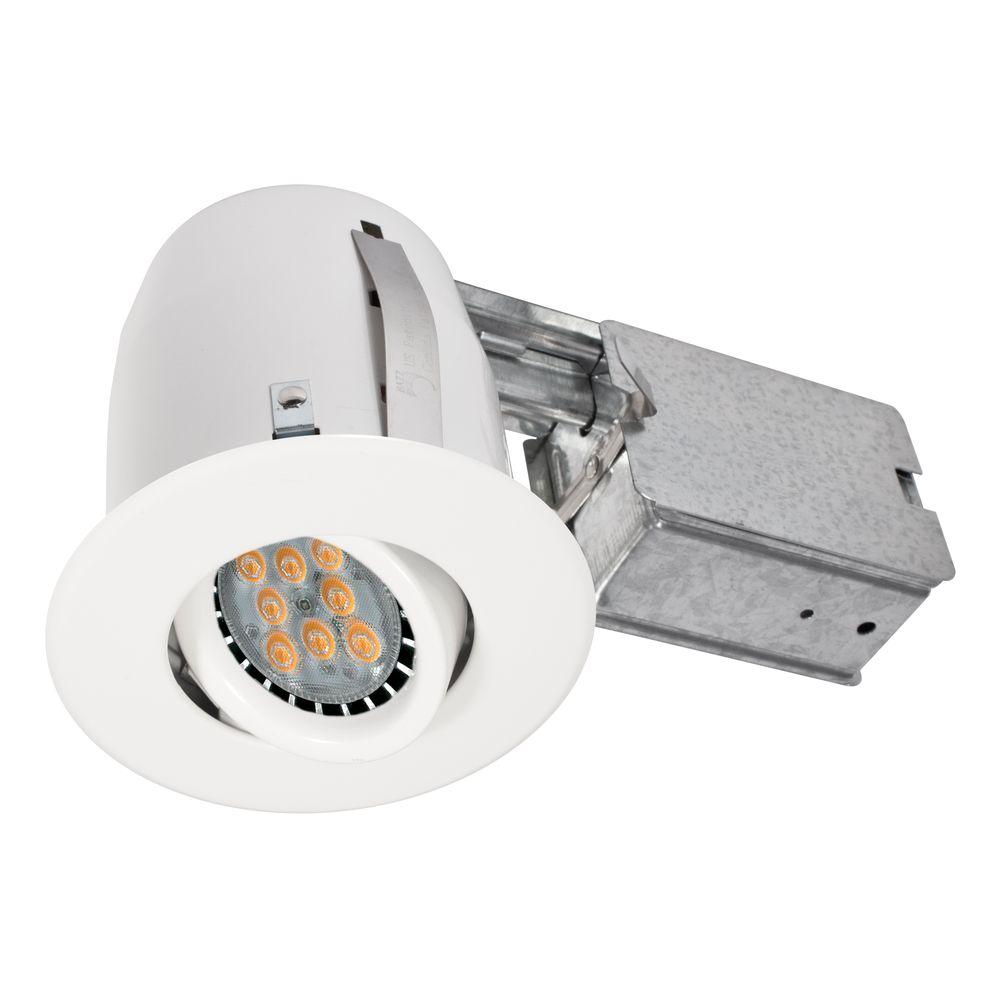 BAZZ 3.85 in. White Recessed Multi Directional Lighting Fixture ...