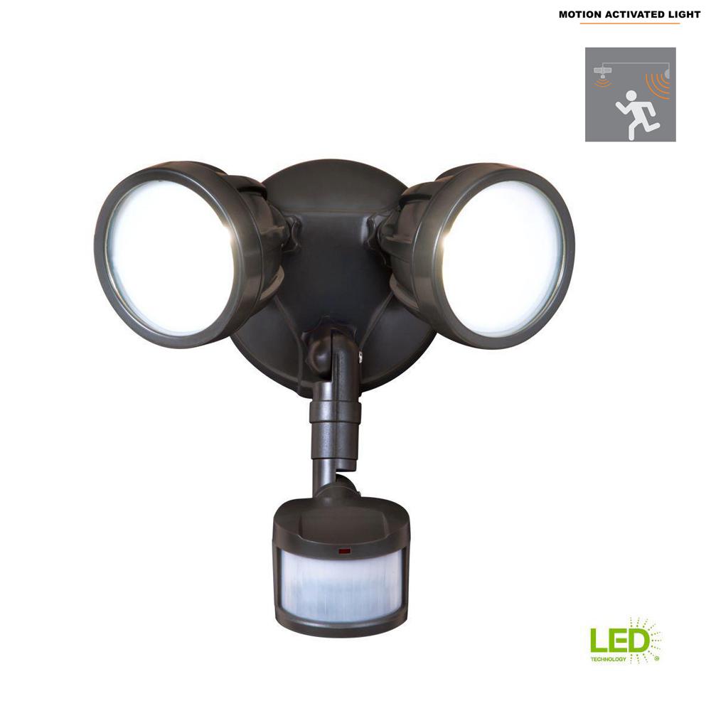 All-Pro 180-Degree Bronze Motion Activated Sensor Twin-Head Round ...