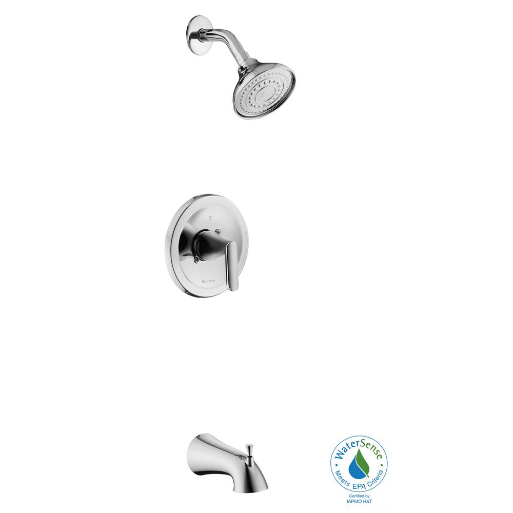 Glacier Bay Jax Single-Handle 1-Spray Tub and Shower Faucet in Chrome ...