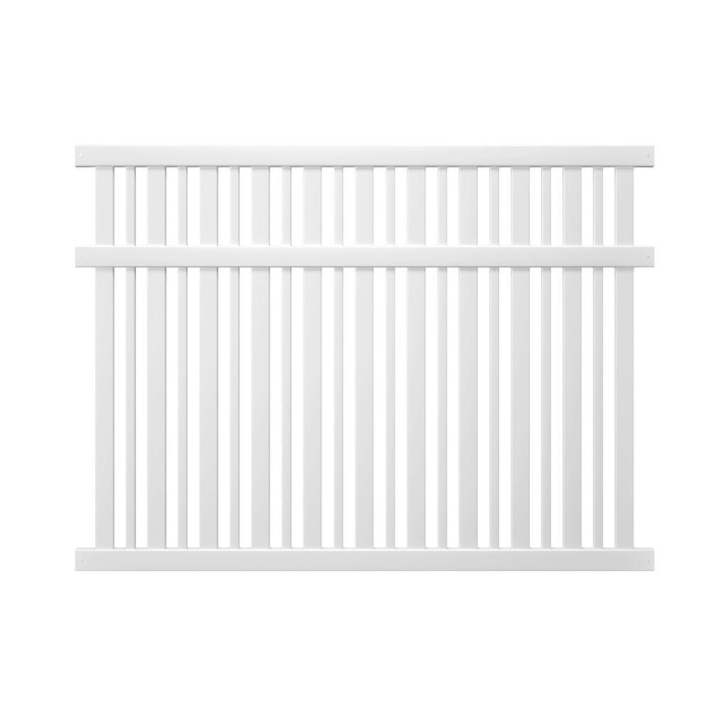 Veranda Pro-Series 6 ft. H x 8 ft. W White Vinyl Lafayette Spaced ...