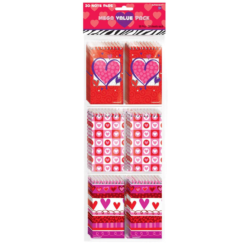 Amscan 3.875 in. Valentine's Day Notepads (30-Count, 3-Pack)-392565 ...