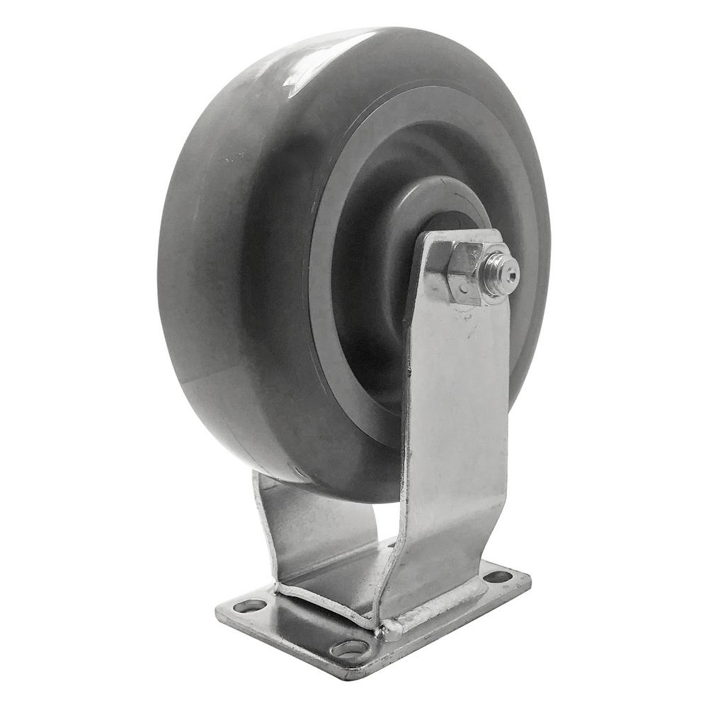 SNAP-LOC Super-Duty 6 in. Steel Fixed Plate Caster with 450 lbs. Load ...