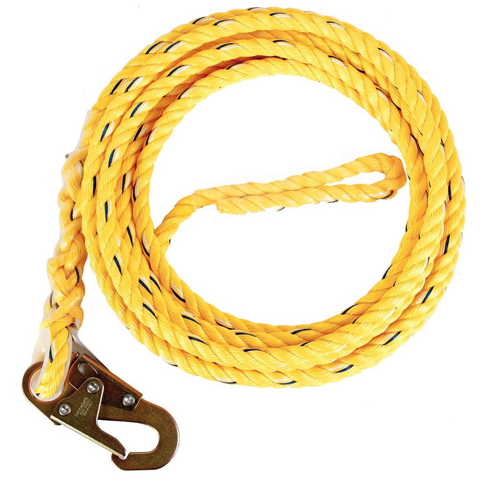 Guardian Fall Protection 5/8 in. x 75 ft. Poly Steel Rope with Snaphook ...