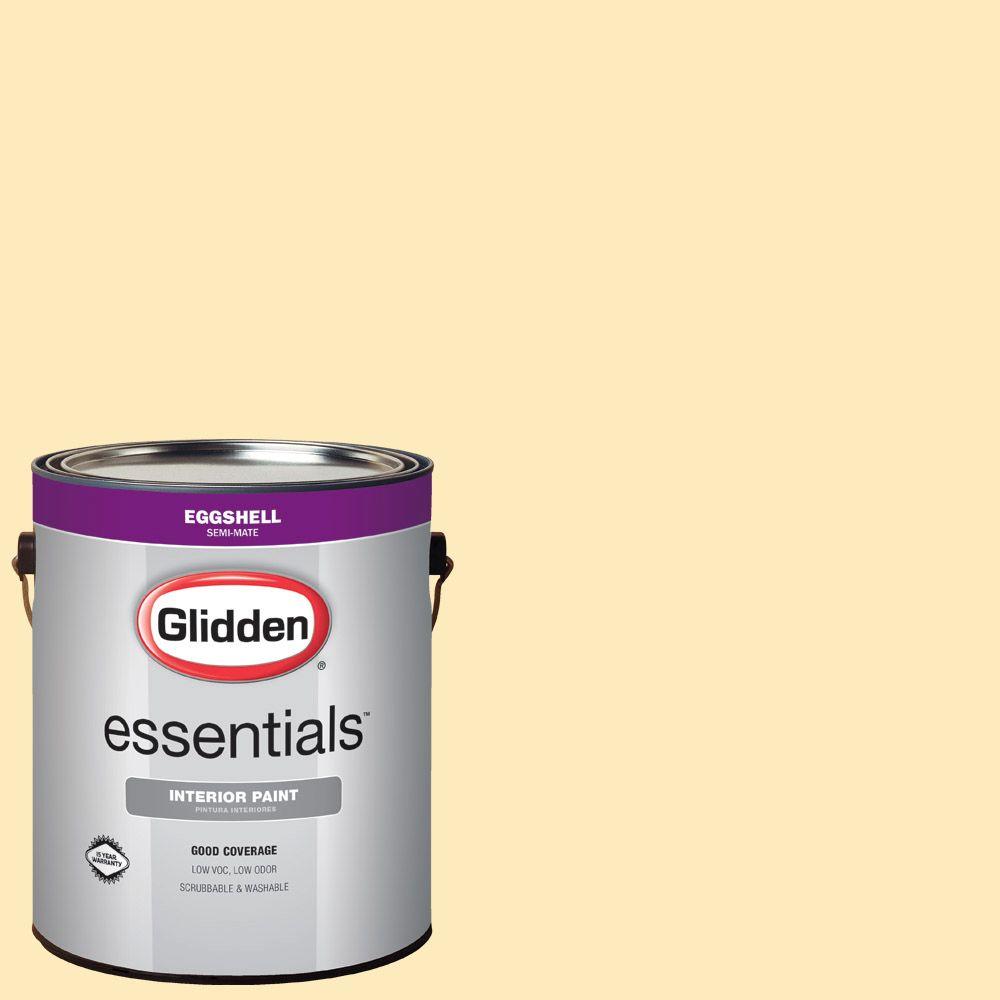 Glidden Essentials 1 gal. #HDGY16 Lemon Ice Eggshell Interior Paint ...