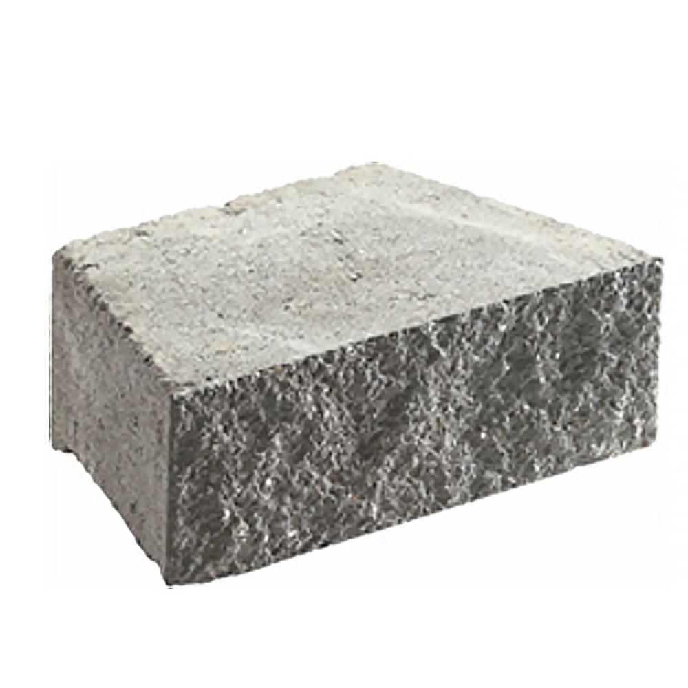 Unbranded 4 in. x 12 in. x 7 in. Gray Concrete Cottage Stone Flat Face ...