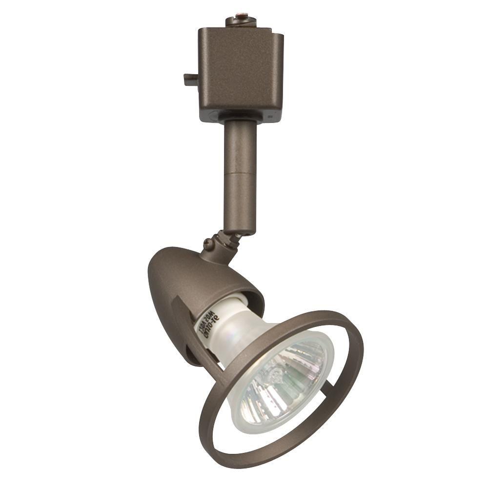 Commercial Electric 1-Light Bronze Flexible Track Lighting Head with ... Commercial Electric 1-Light Bronze Flexible Track Lighting Head with ...