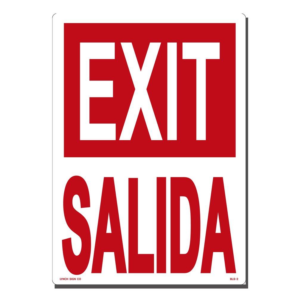 Lynch Sign 10 in. x 14 in. Exit/Salida Sign Printed on More Durable ...