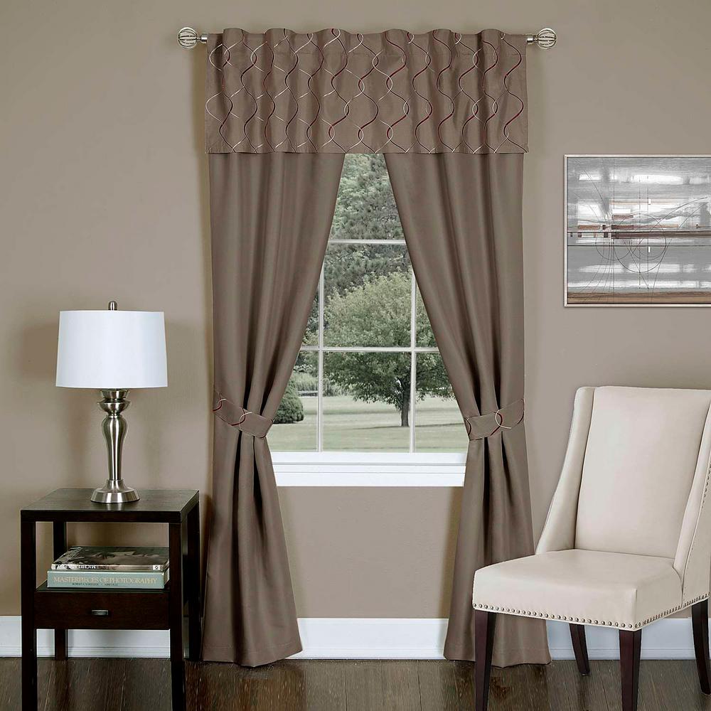 Achim Sheer Trellis Toffee Window Curtain Set - 55 in. W x 84 in. L ...