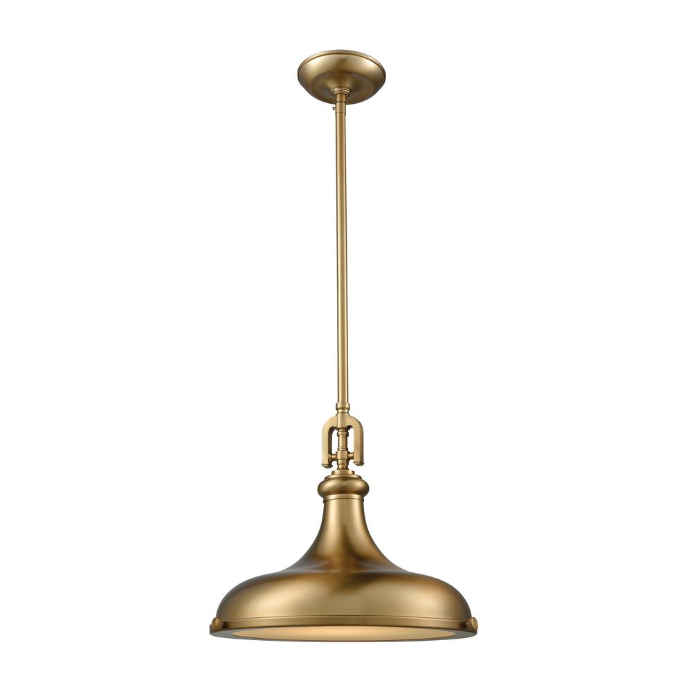 Titan Lighting Rutherford 1-Light Satin Brass with Frosted Glass ...