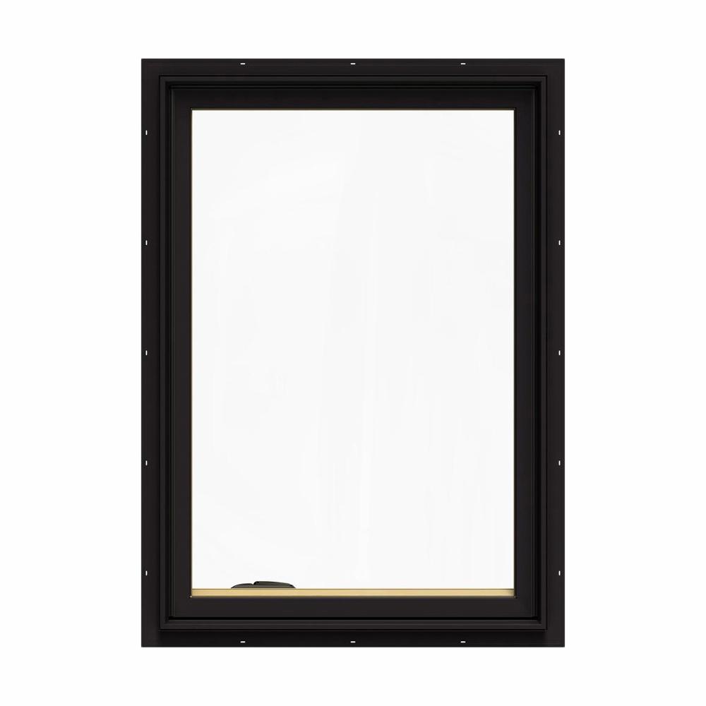 JELD-WEN 28.75 in. x 36.75 in. W-2500 Series Black Painted Clad Wood ...