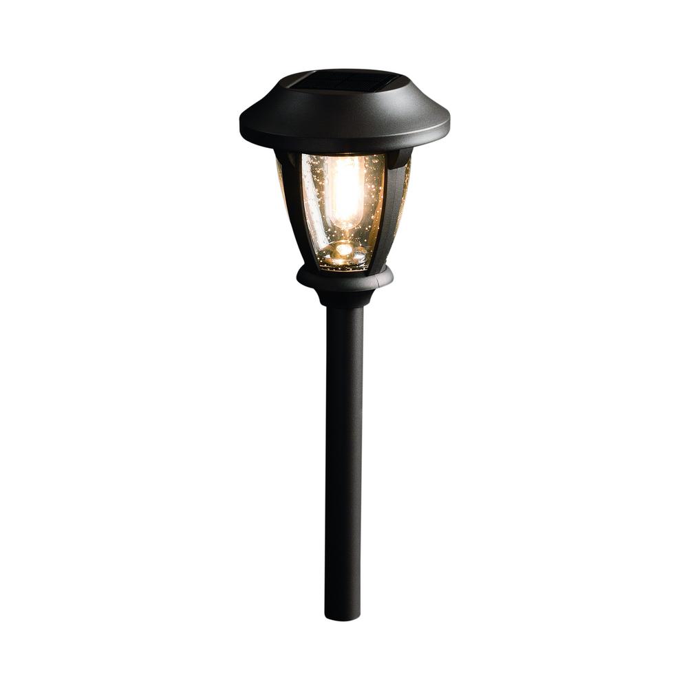 Hampton Bay Solar Bronze Outdoor Integrated LED 2700K 12-Lumens Vintage ...