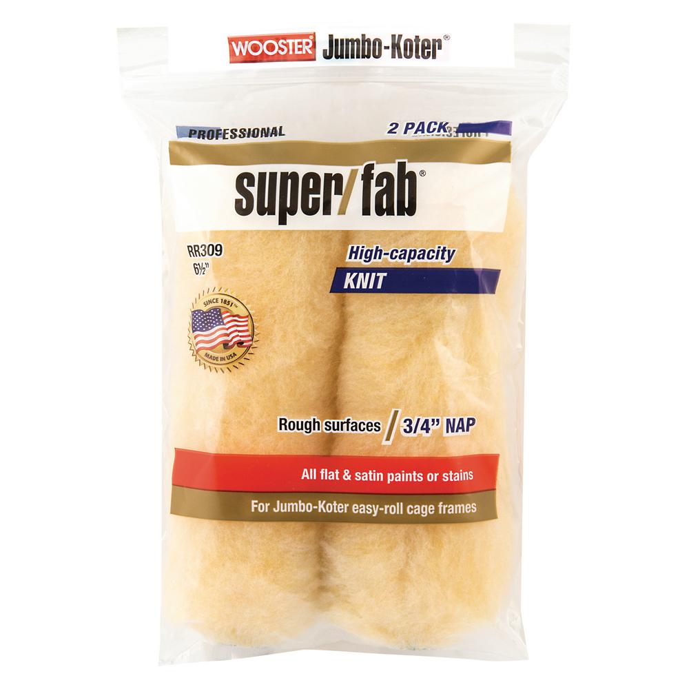 Wooster 6-1/2 in. x 3/4 in. Jumbo-Koter Super/Fab Miniroller Cover (2 ...