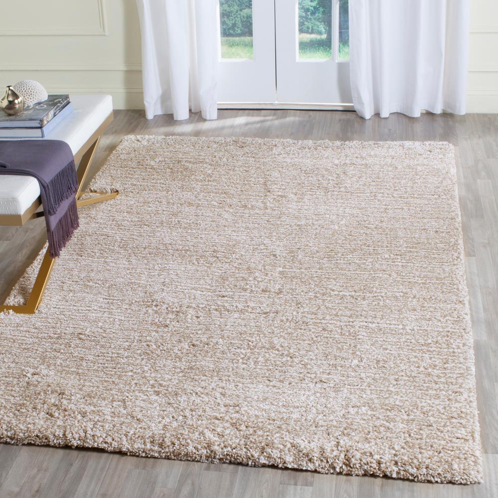 Safavieh Ultimate Shag Sand/Ivory 3 ft. x 5 ft. Area Rug-SGU211C-3 ...