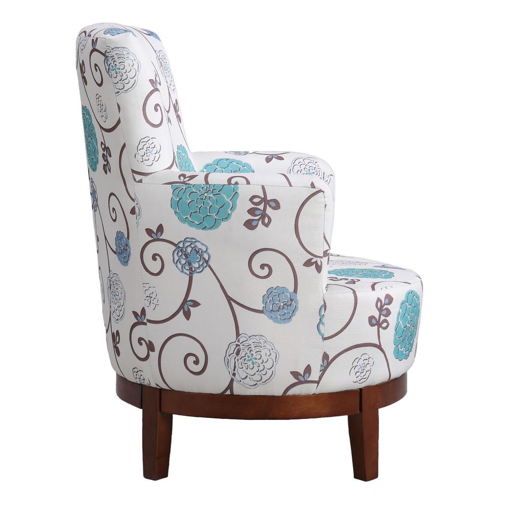 Unbranded Sara Floral Swivel Chair(Chocolate Base)-90027-27 - The Home ...