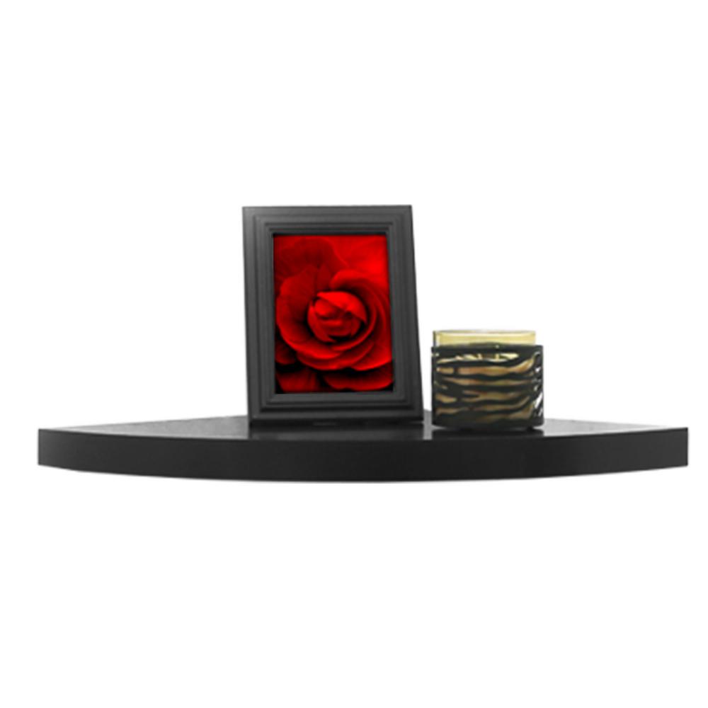 inPlace 18 in. W x 18 in. D x 1.5 in. H Black Wall Mounted Floating ...