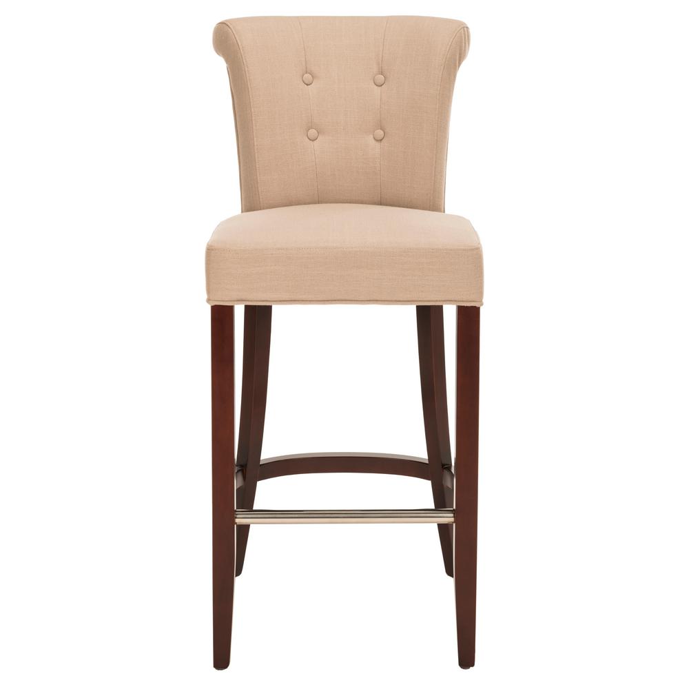 Safavieh Addo 29.7 in. True Taupe Cushioned Bar Stool-HUD8218A - The ...