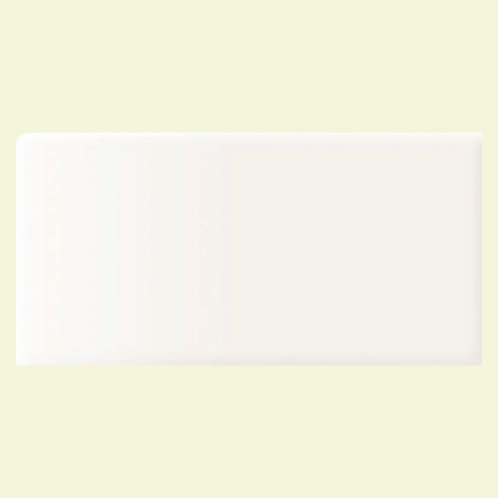 Daltile Rittenhouse Square Arctic White 3 in. x 6 in. Ceramic Bullnose ...