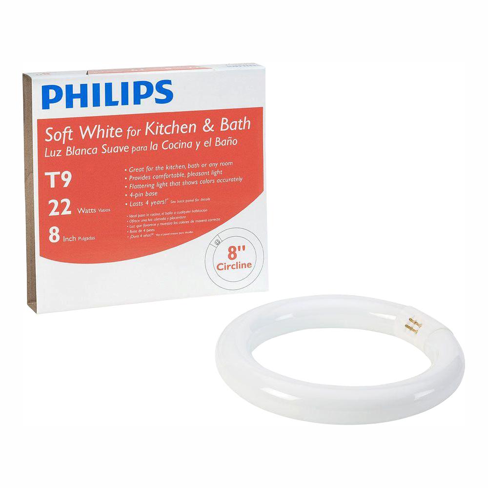 Philips 22-Watt 8 in. Linear T9 Circline Fluorescent Tube Light Bulb ...