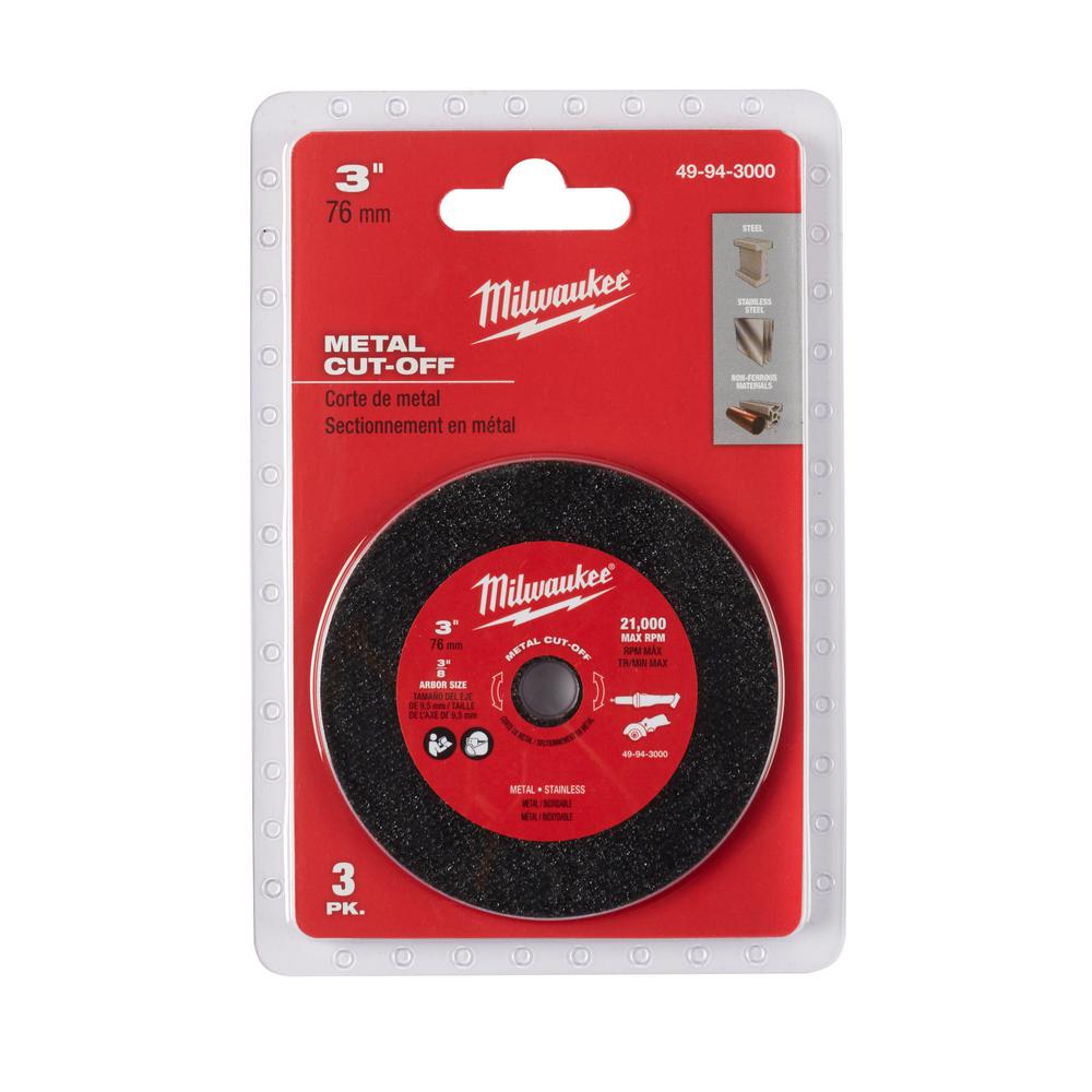 Milwaukee 3 In Metal Cut Off Wheel 3 Pack 49 94 3000 The Home Depot Milwaukee 3 In Metal Cut Off Wheel 3 Pack 49 94 3000 The Home Depot