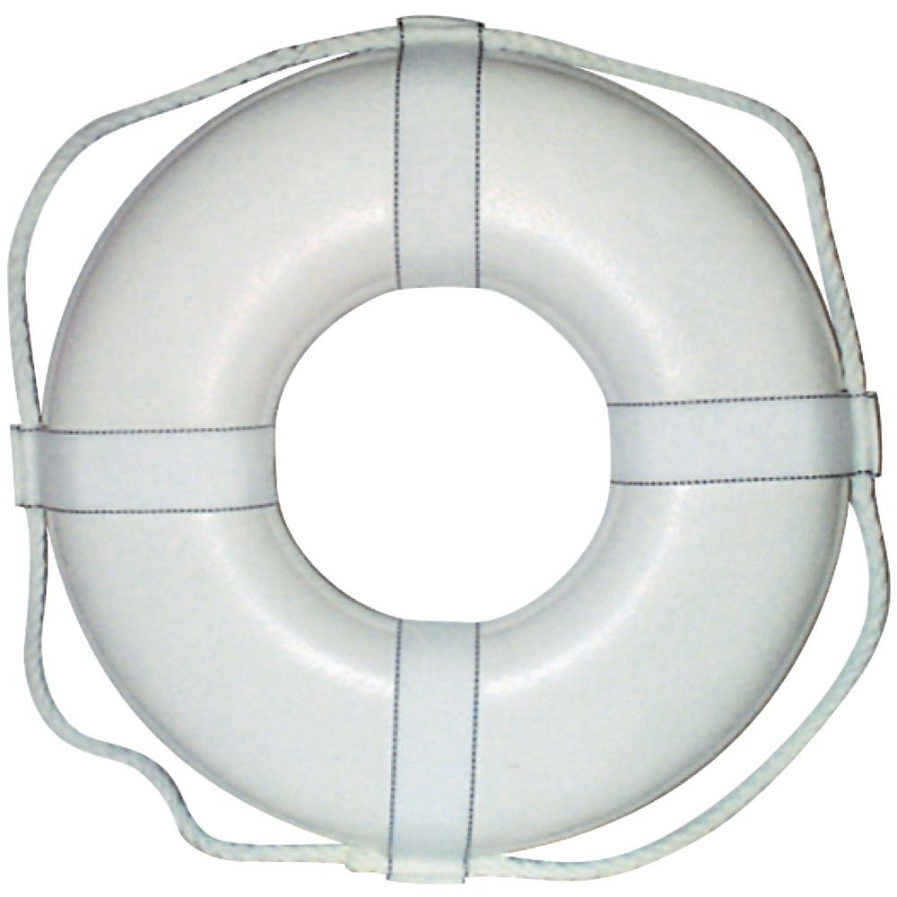 Jim-Buoy 24 in. Closed Cell Foam Life Ring with Webbing Straps in White ...