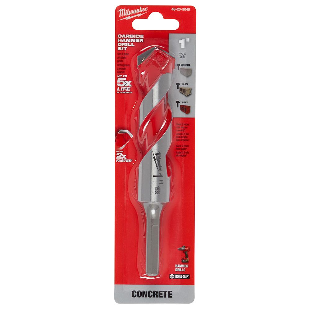 Milwaukee 1 In X 4 In X 6 In Carbide Hammer Drill Bit For Concrete