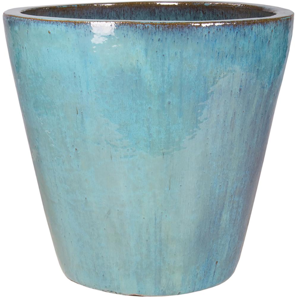 24 in. Azul Ceramic Vaso Planter-DG-19B-AZ - The Home Depot